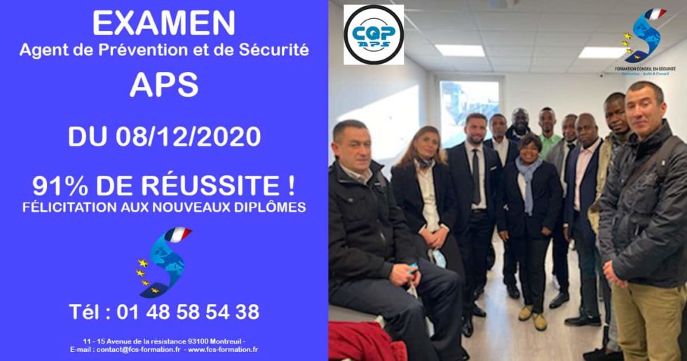 EXAMEN APS – Agent de Prévention et de Sécurité du 08-12-2020
